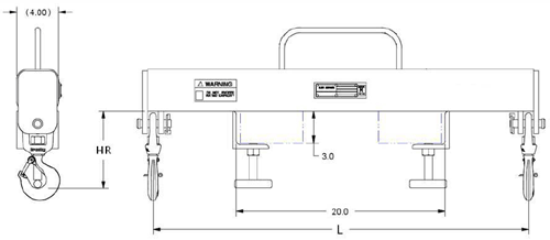 Forklift Lifting Beams - Outside Hooks